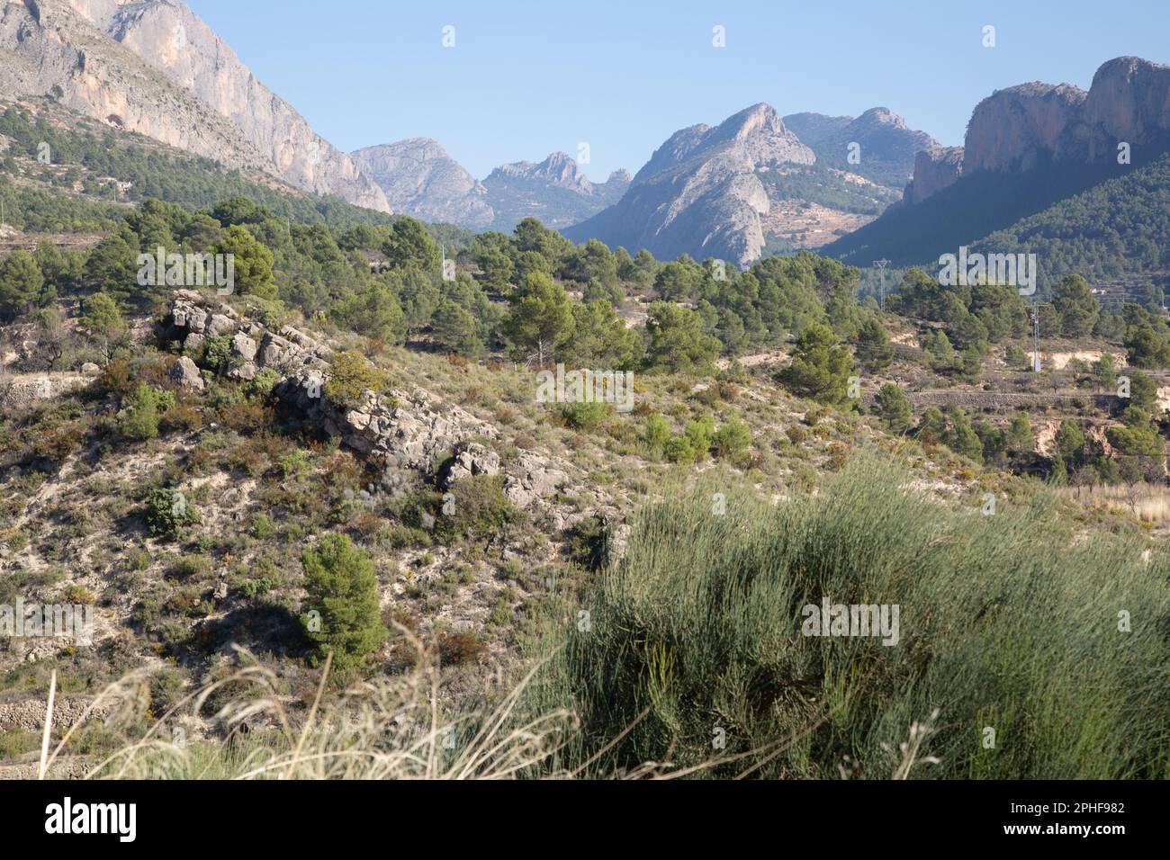 Scenic Landscape View near Sella, Benidorm, Alicante, Spain Stock Photo ...
