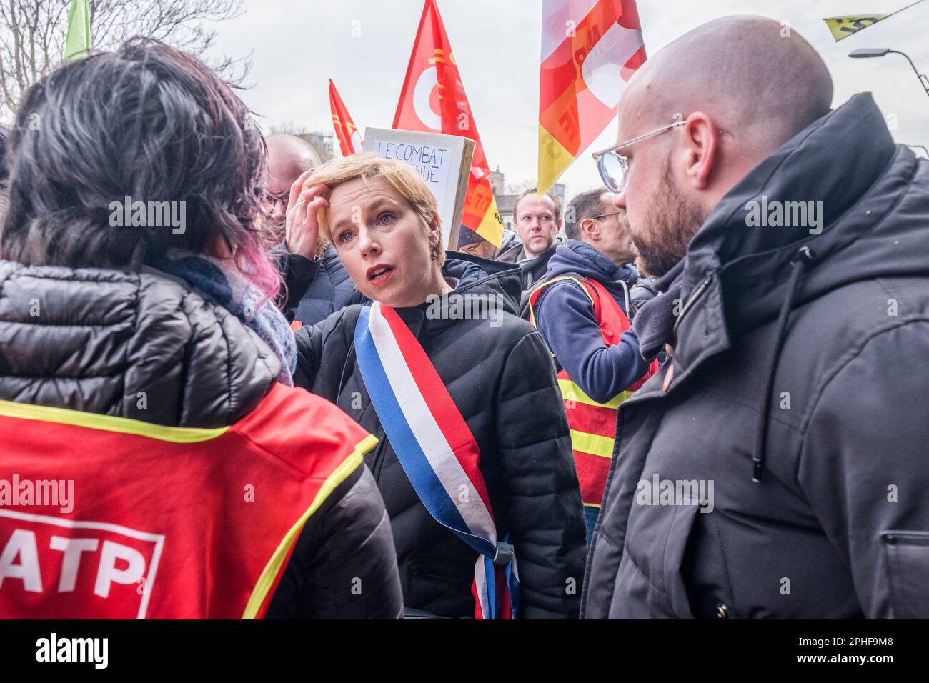 Paris, France. 28th Mar, 2023. French leftist La France Insoumise (LFI ...