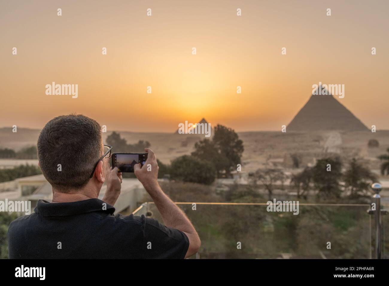 Pyramids egypt view during sunset hi-res stock photography and images ...