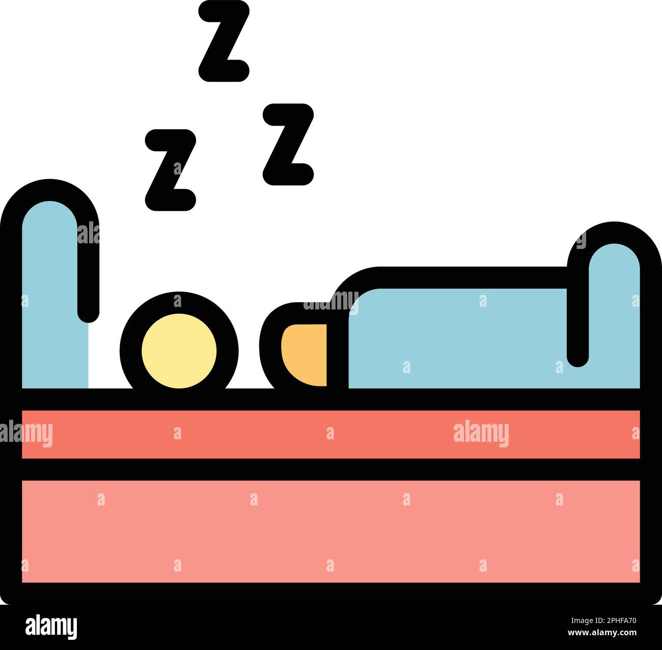 Bedtime icon. Outline Bedtime vector icon for web design isolated on white background color flat ...