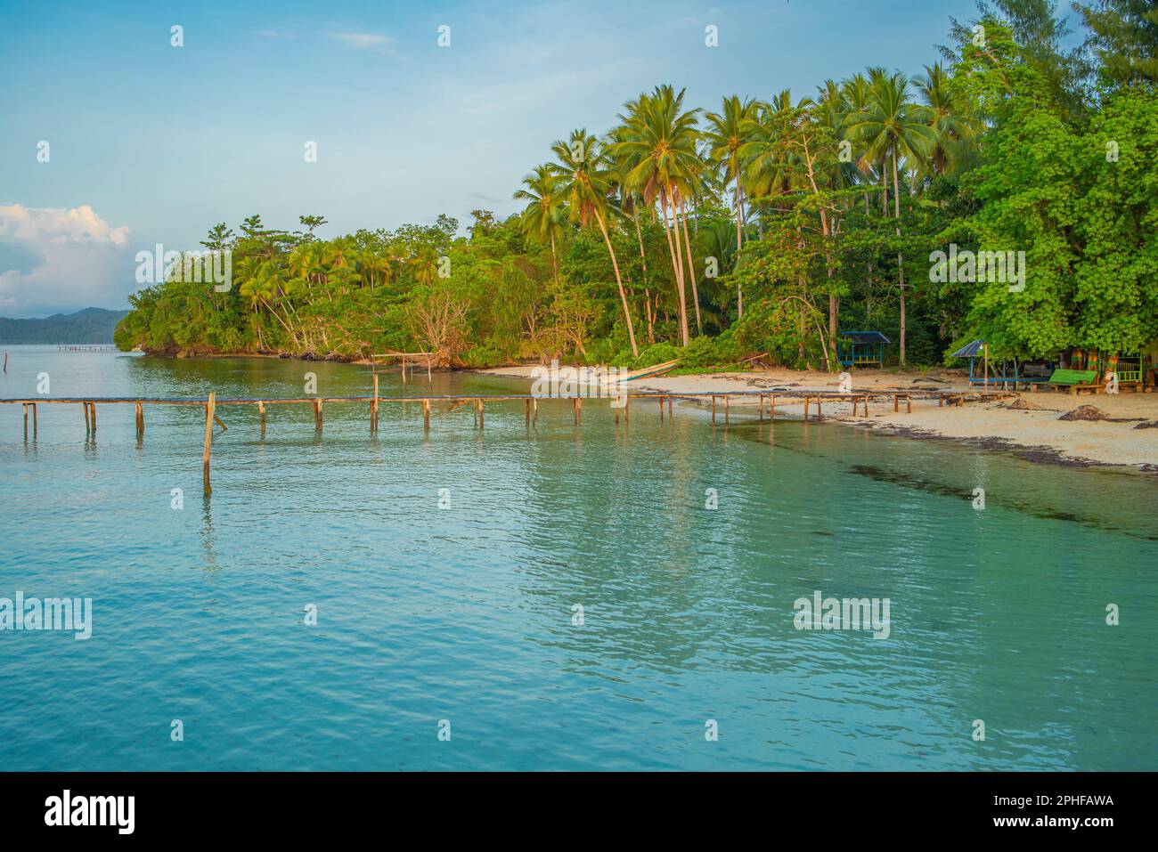Coastline at the village Saporkren on Waisai island, Raja Ampat, West ...