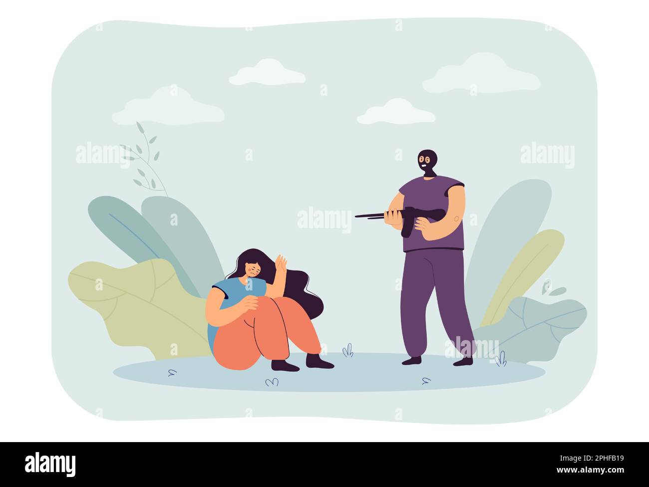 Woman pointing gun Stock Vector Images - Alamy