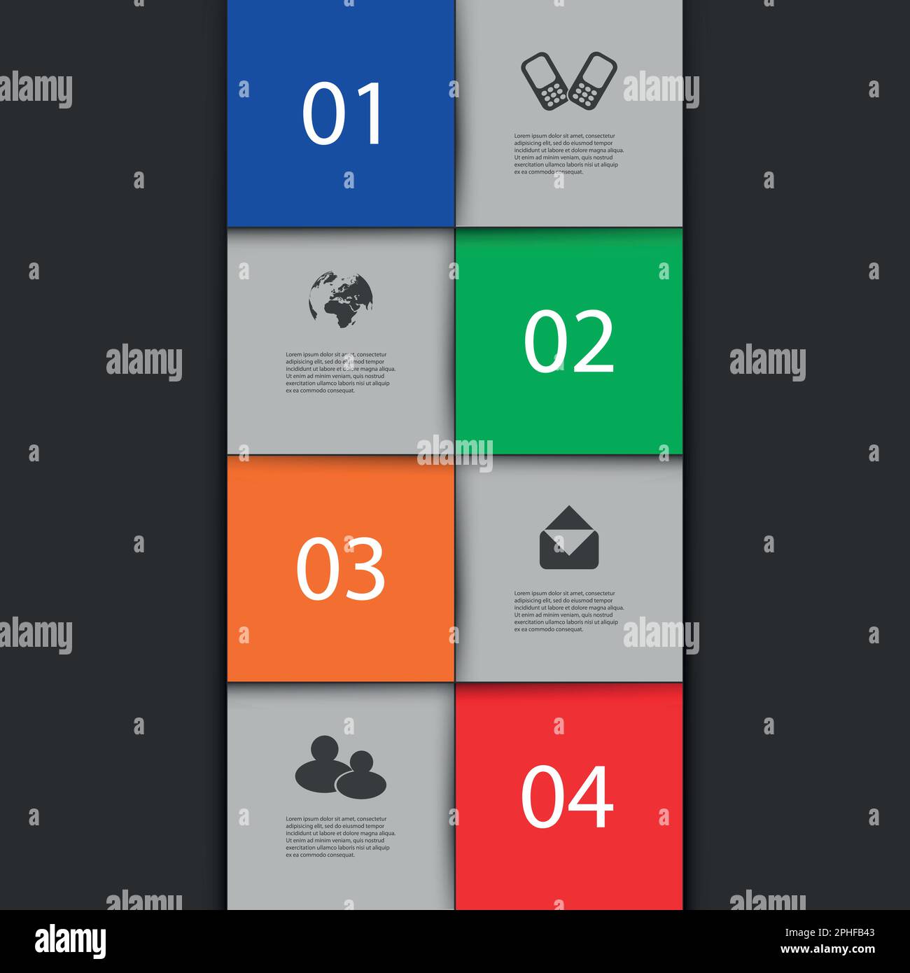 Infographics Cover - Numbered Tiles with Icons Stock Vector Image & Art ...