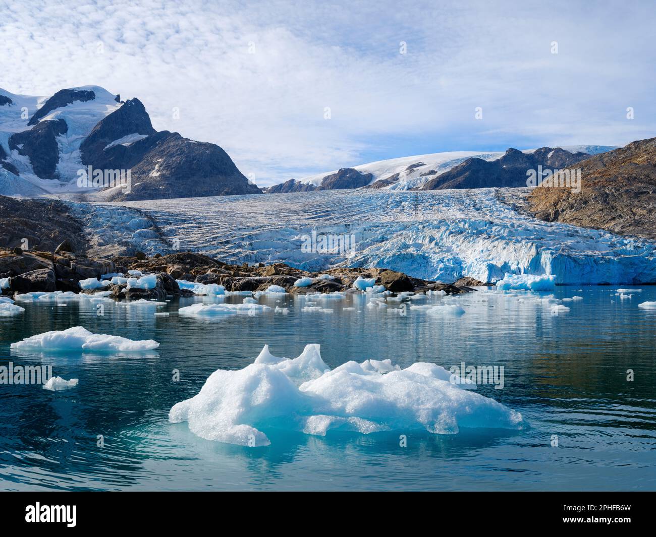 Hahn Glacier. Landscape in the Johan Petersen Fjord, a branch of the ...