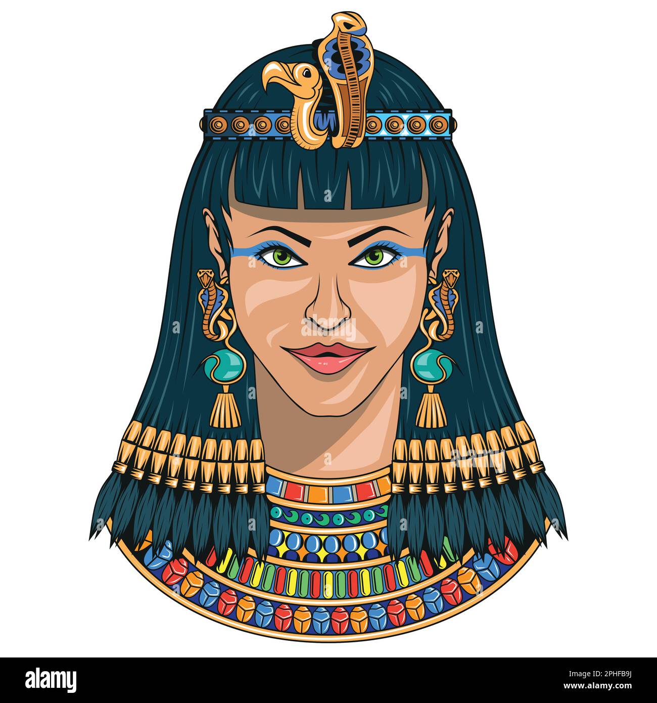 Cleopatra. Vector Illustration of a queen of Egypt Stock Vector Image ...