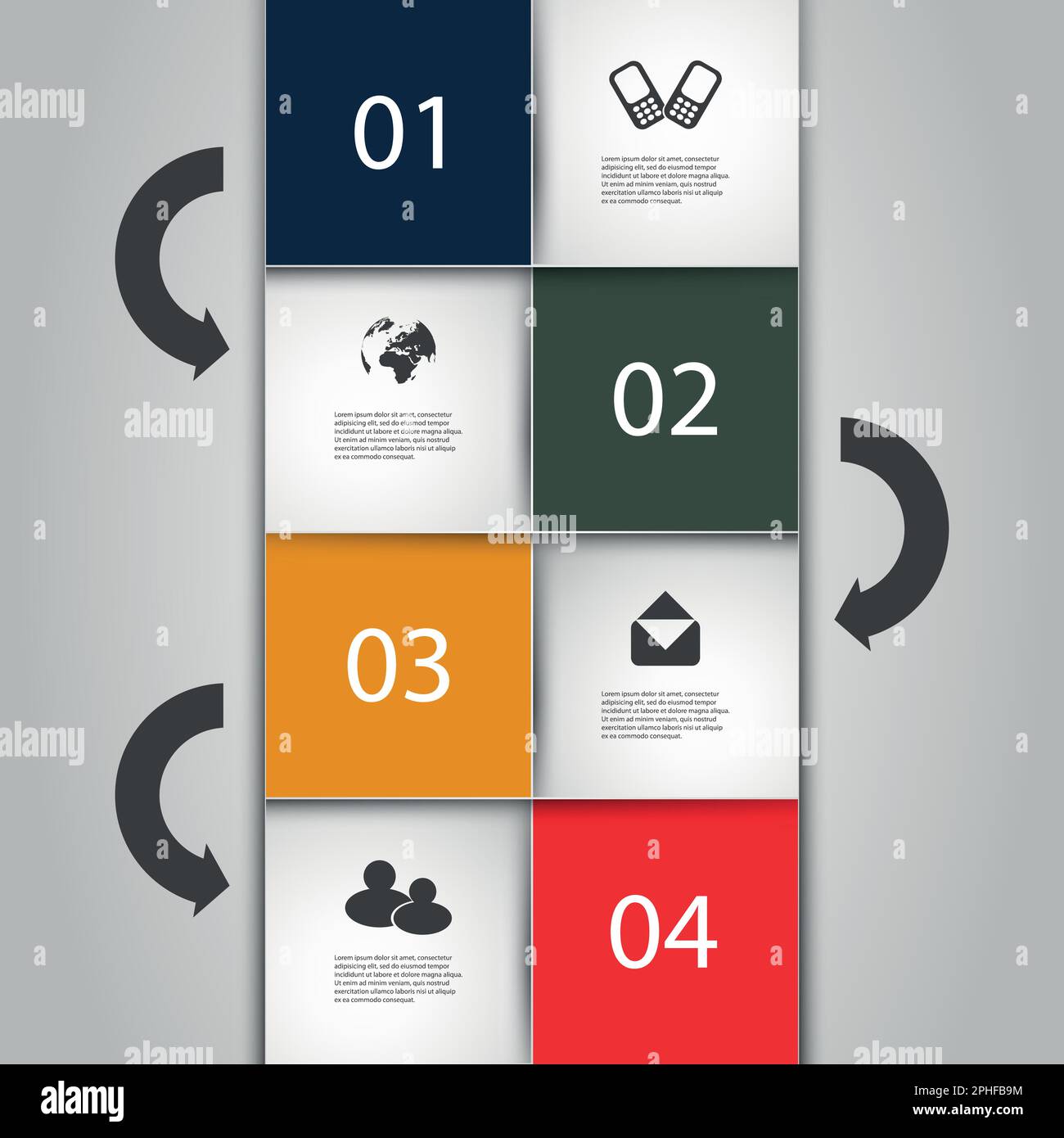 Infographics Cover - Numbered Tiles with Icons Stock Vector Image & Art ...