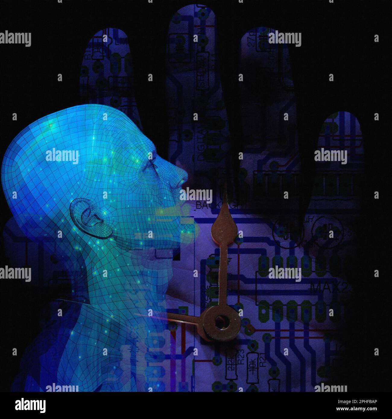 Machine Mind Concept. Modern digital art Stock Photo - Alamy