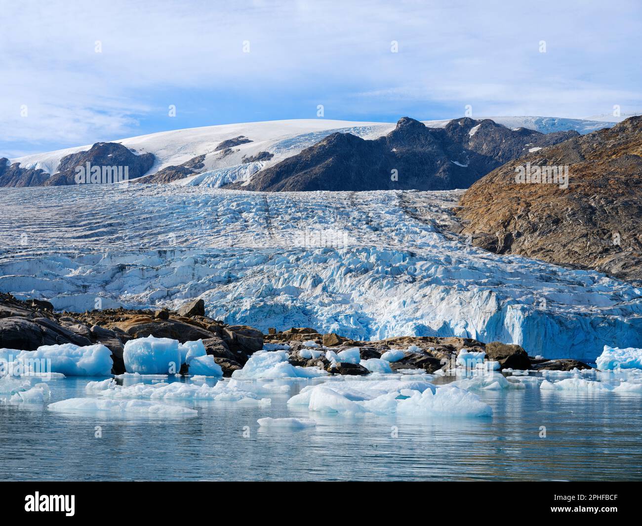 Hahn Glacier. Landscape in the Johan Petersen Fjord, a branch of the ...