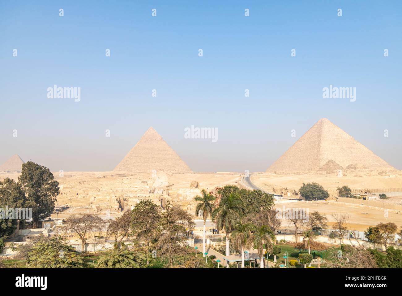 The Pyramids of Giza during a sunny day in Giza, Egypt Stock Photo - Alamy