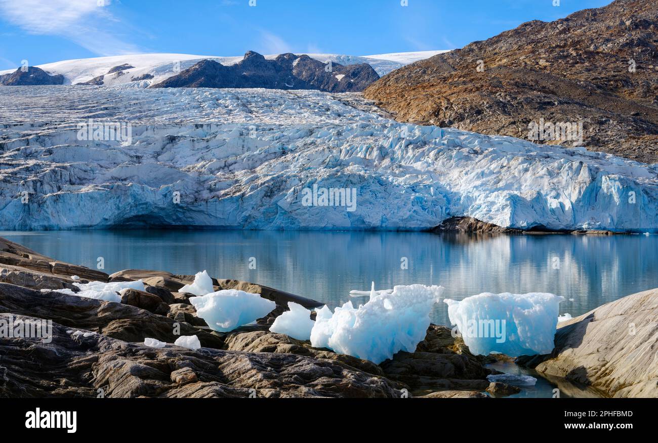 Hahn Glacier. Landscape in the Johan Petersen Fjord, a branch of the ...
