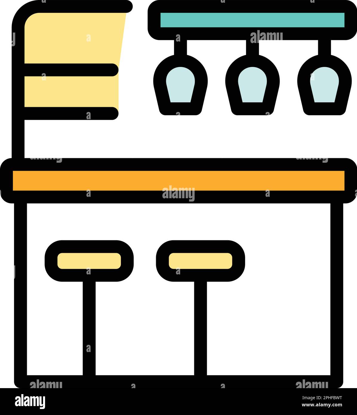 Bar counter icon. Outline Bar counter vector icon for web design isolated on white background ...