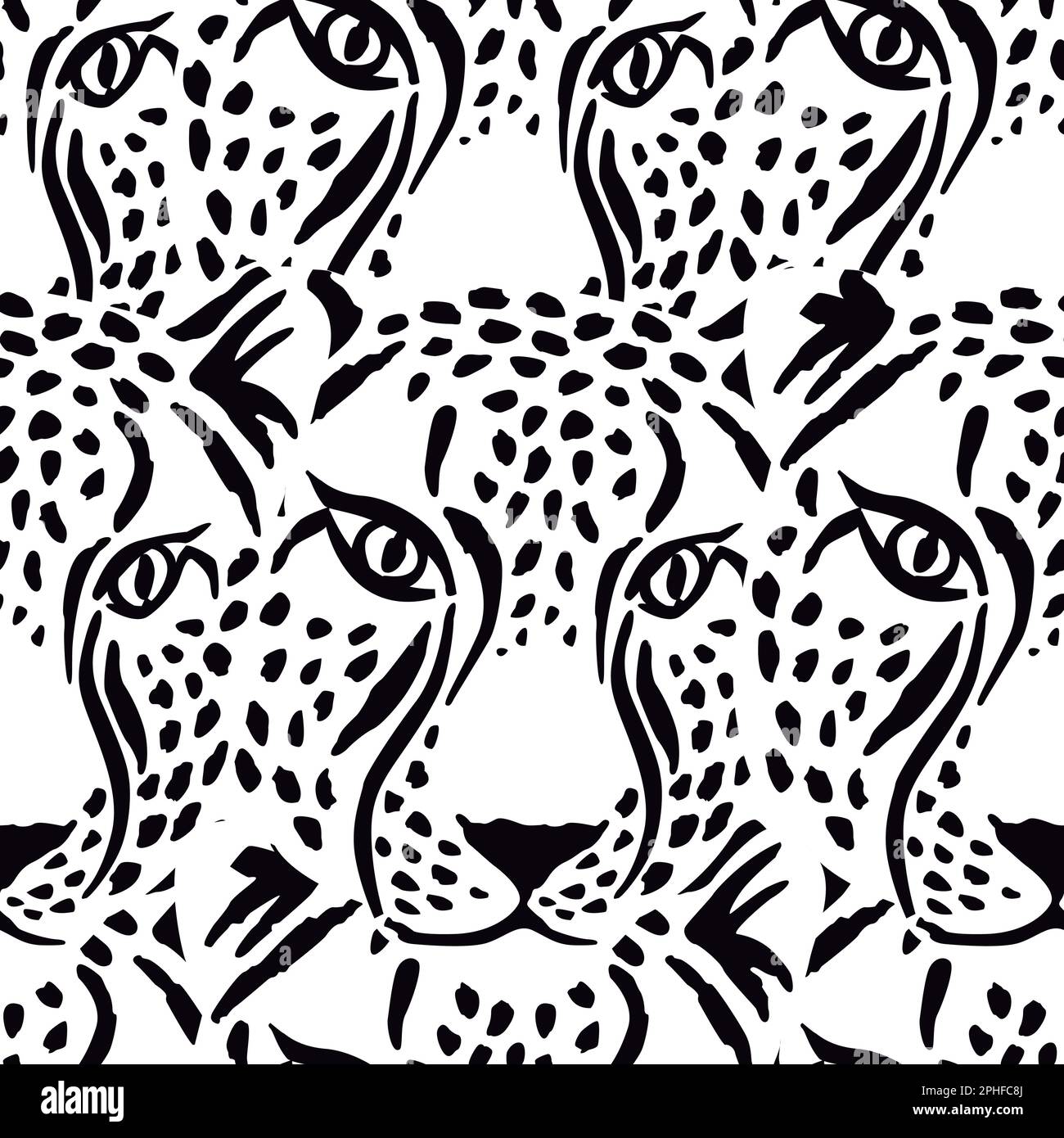 Leopard seamless pattern. Hand drawn vector illustration for your ...