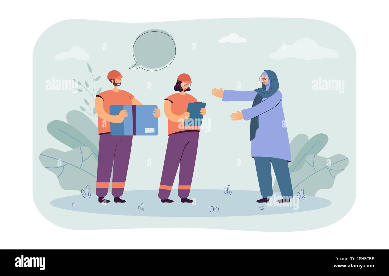 Cardboard box character landing web page vector package delivery hi-res ...