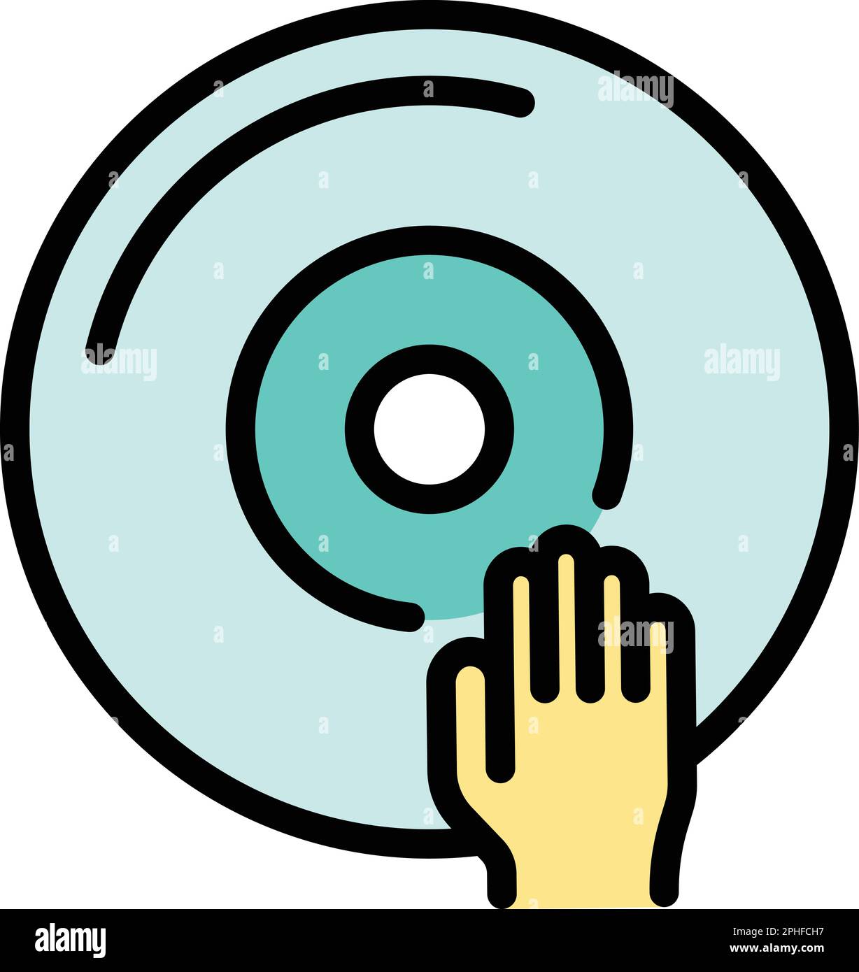 Dj disc icon. Outline Dj disc vector icon for web design isolated on ...
