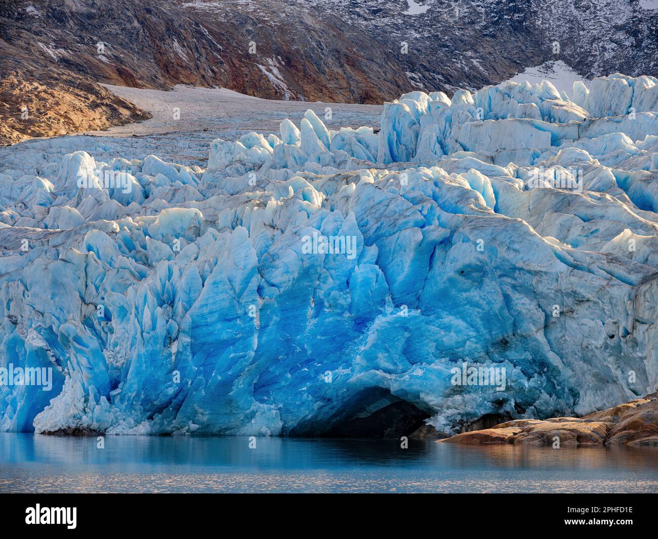 Hahn Glacier and its glacier mouth. Landscape in the Johan Petersen ...
