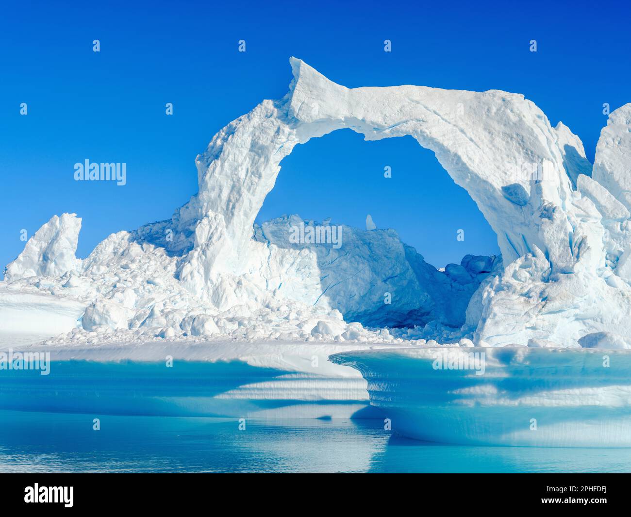 Iceberg in the fjord. Landscape in the Johan Petersen Fjord, a branch ...