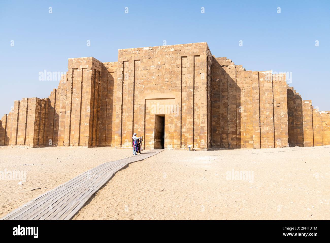 The colonnaded entrance to the Pyramid of Djoser complex at the Saqqara ...