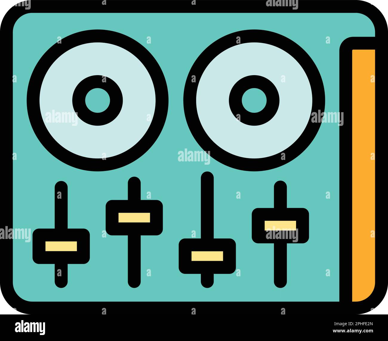 Dj mixer icon. Outline Dj mixer vector icon for web design isolated on ...