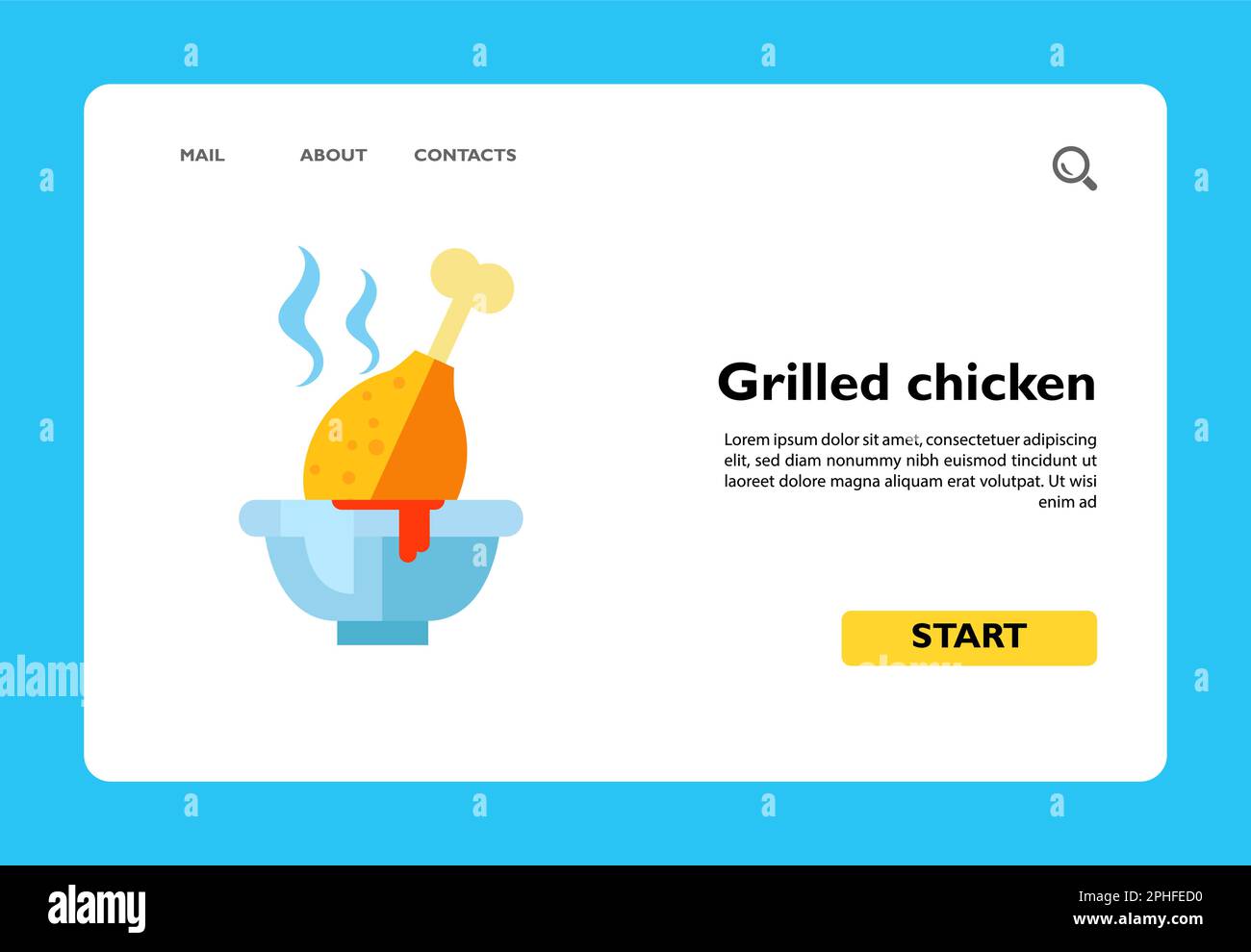 Bowl grilled chicken meat Stock Vector Images - Alamy