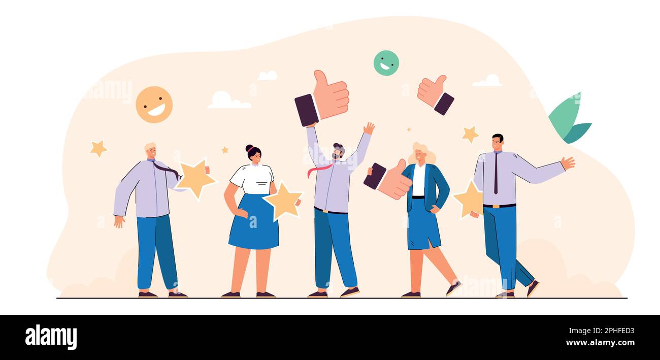 Business persons giving positive review or feedback Stock Vector Image ...