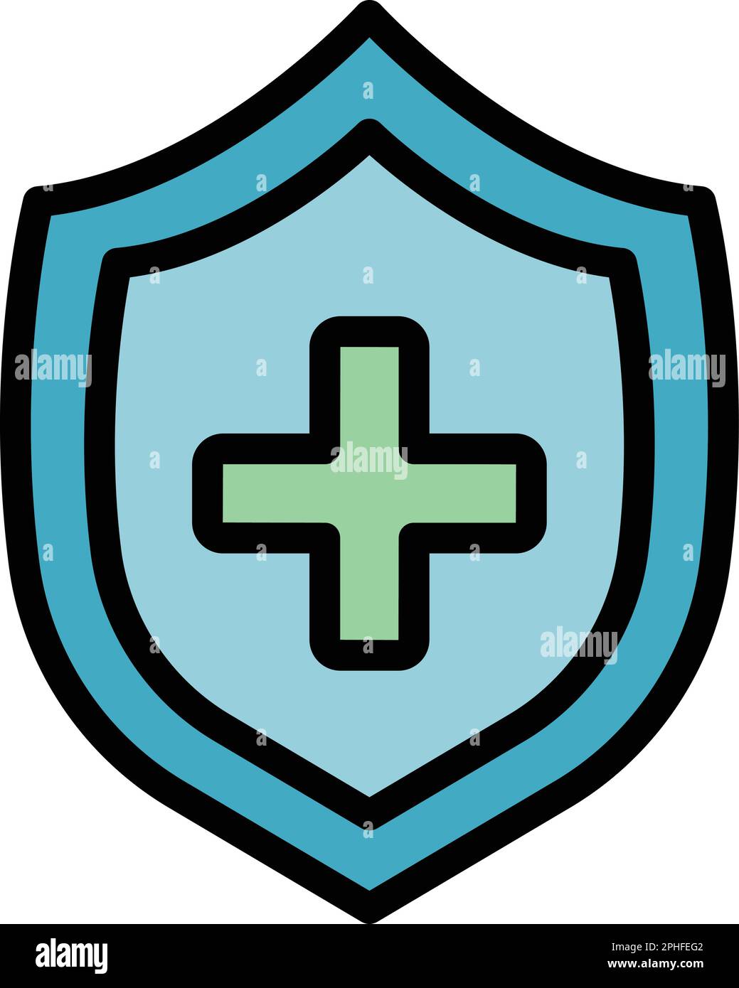 Medical shield icon. Outline Medical shield vector icon for web design ...