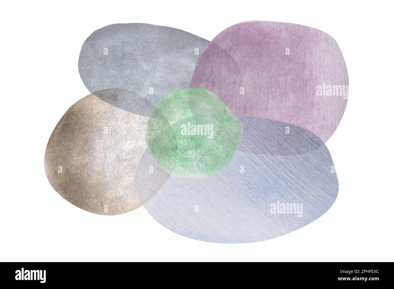 Watercolor spots of different shapes.A set of watercolor circles ...