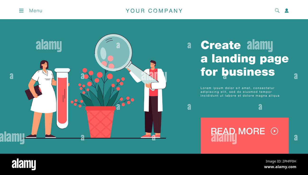 Tiny cartoon scientists conducting scientific research Stock Vector ...