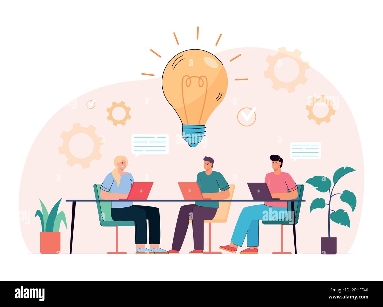 Team of colleagues thinking of new ideas Stock Vector Image & Art - Alamy