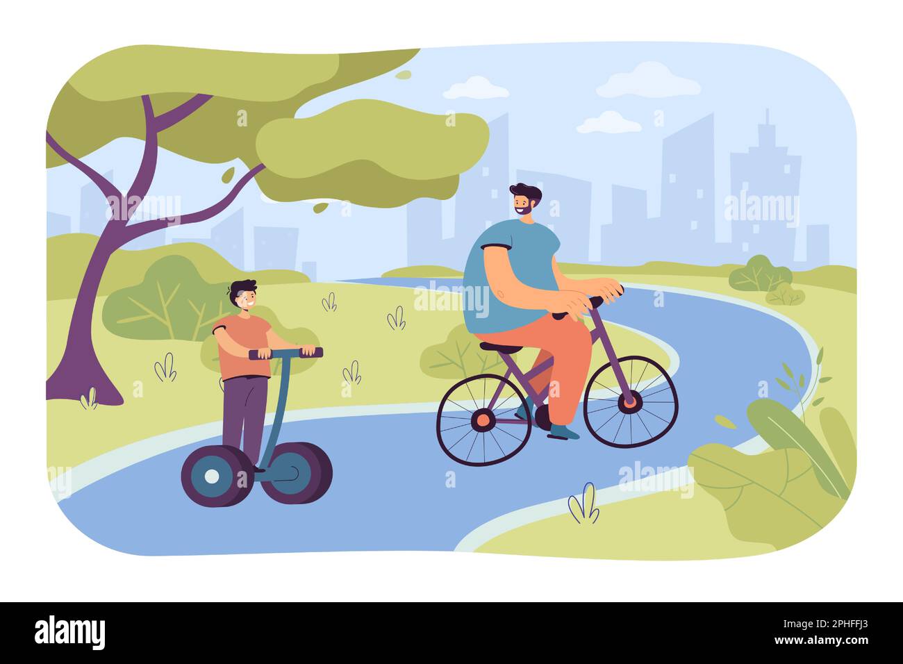 Child father bike Cut Out Stock Images & Pictures - Alamy