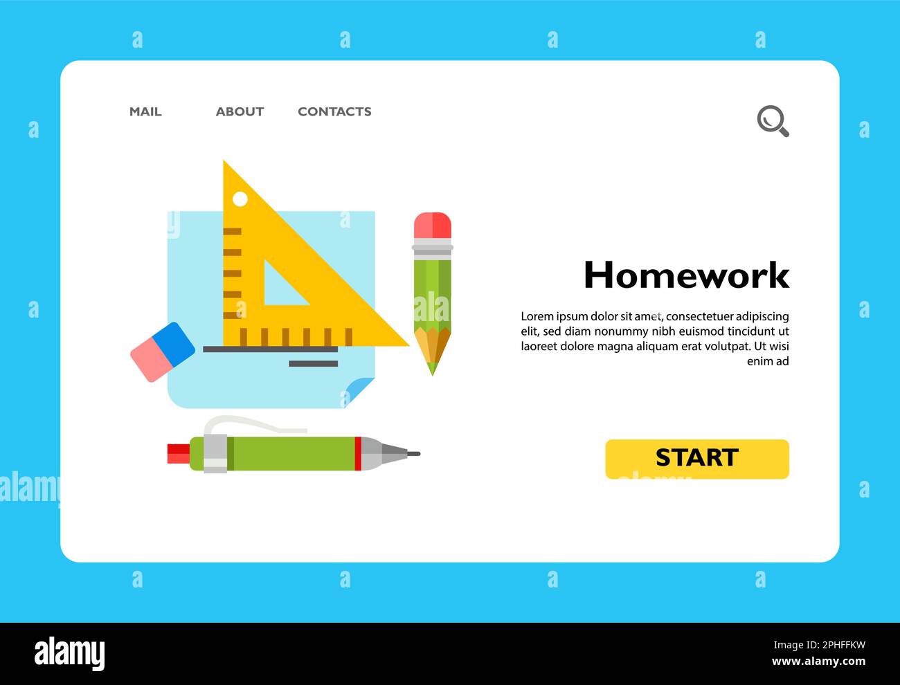 Pink stationary for studying Stock Vector Images - Alamy