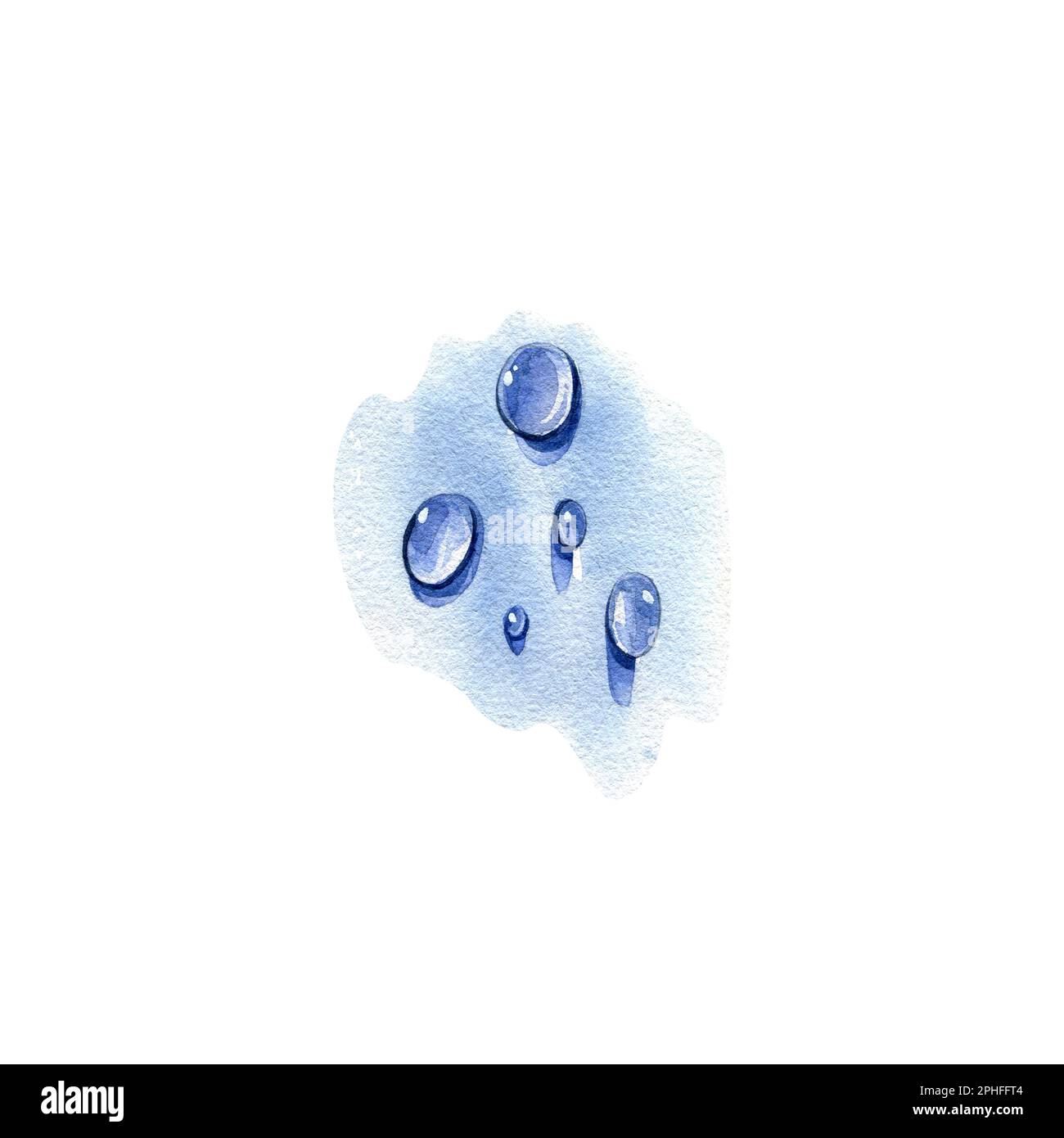 Water blue drops realistic drip isolated on white background ...