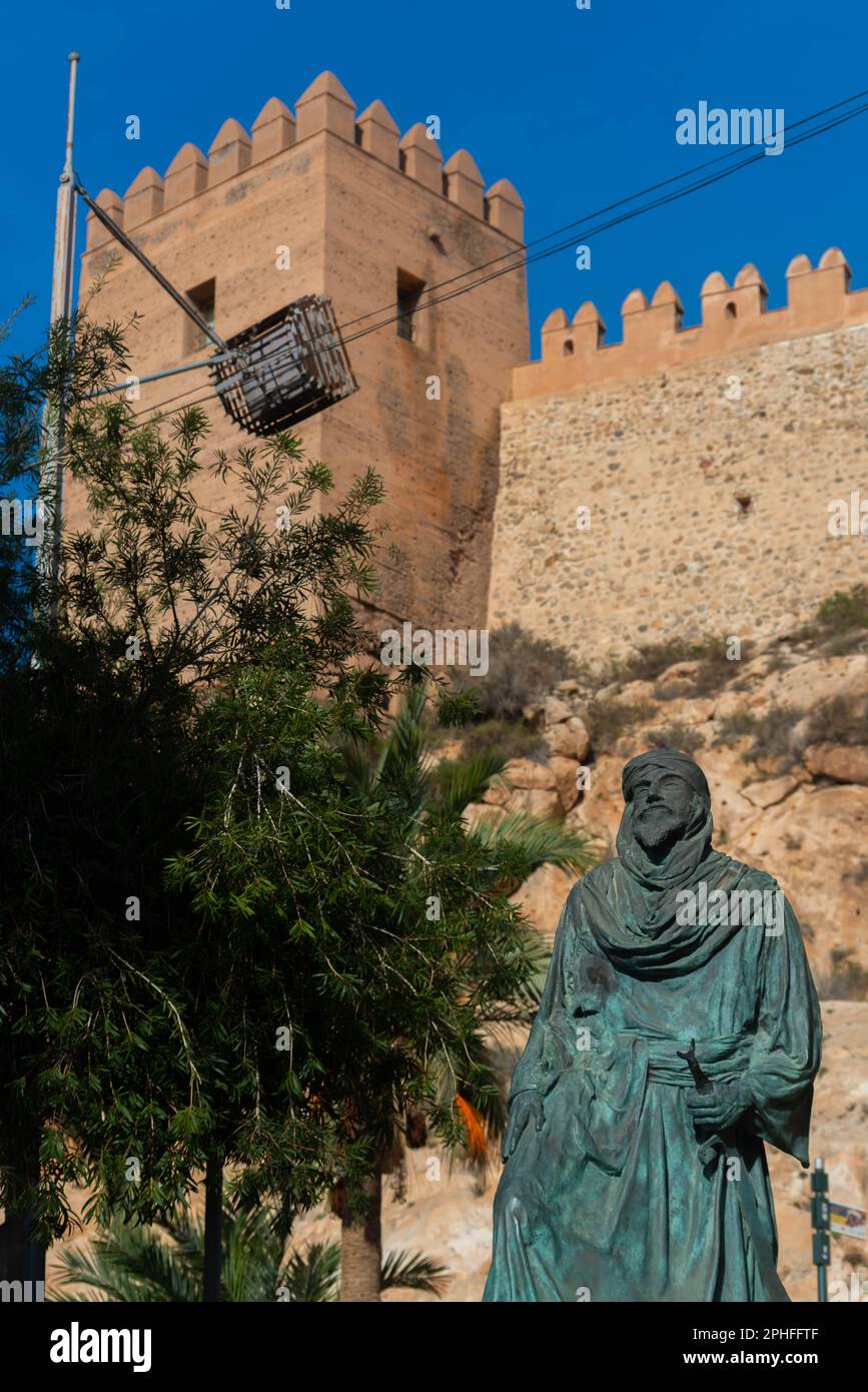 ALMERIA, SPAIN - 18 DECEMBER 2022 A monument in Almería is dedicated to ...