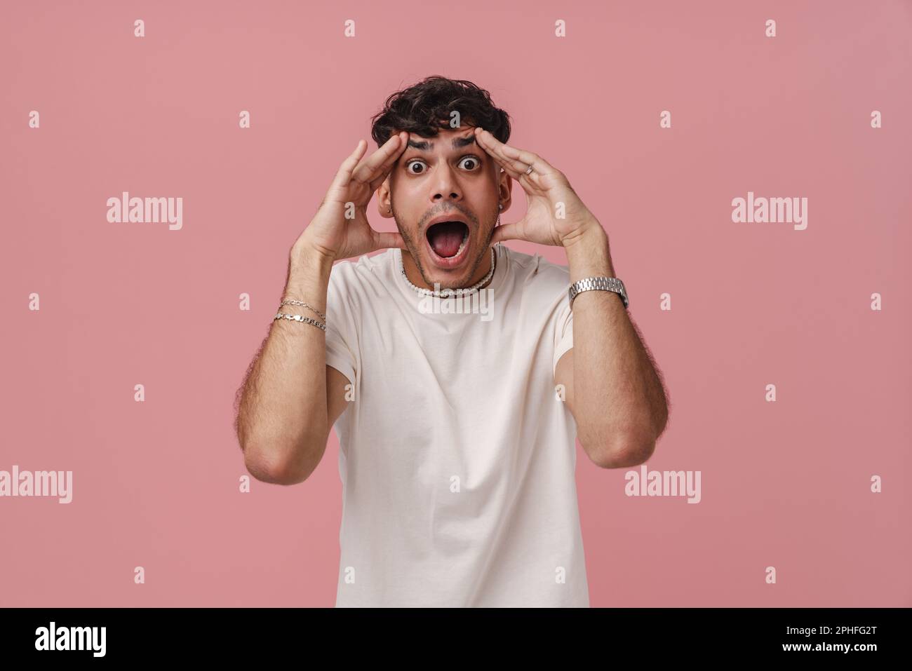 Hands touching forehead hi-res stock photography and images - Alamy