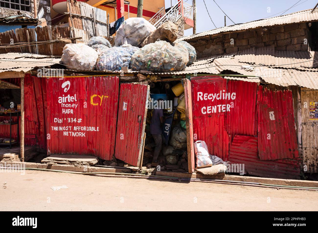 Nairobi, Kenya. 3rd Feb, 2023. Plastic recycling center in Kibera slum ...