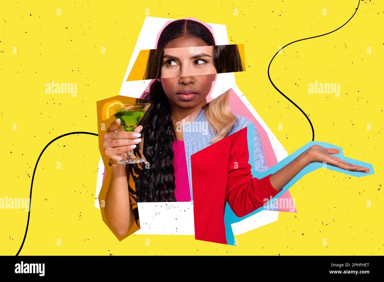 Artwork template collage of weird lady social outcast have different ...