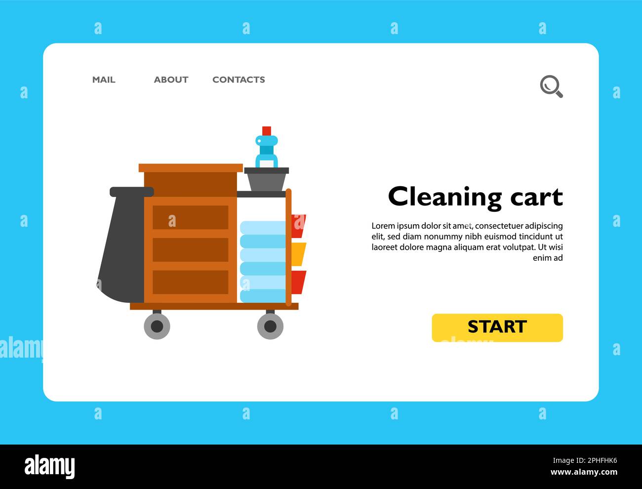 Maid cleaning cart Stock Vector Images - Alamy