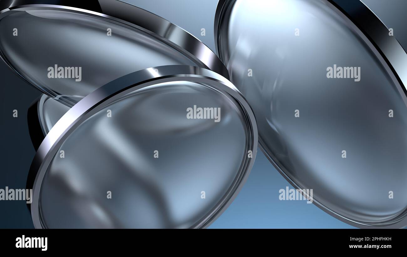 transparent blue Frosted lenses with metal frame abstract delicate and ...