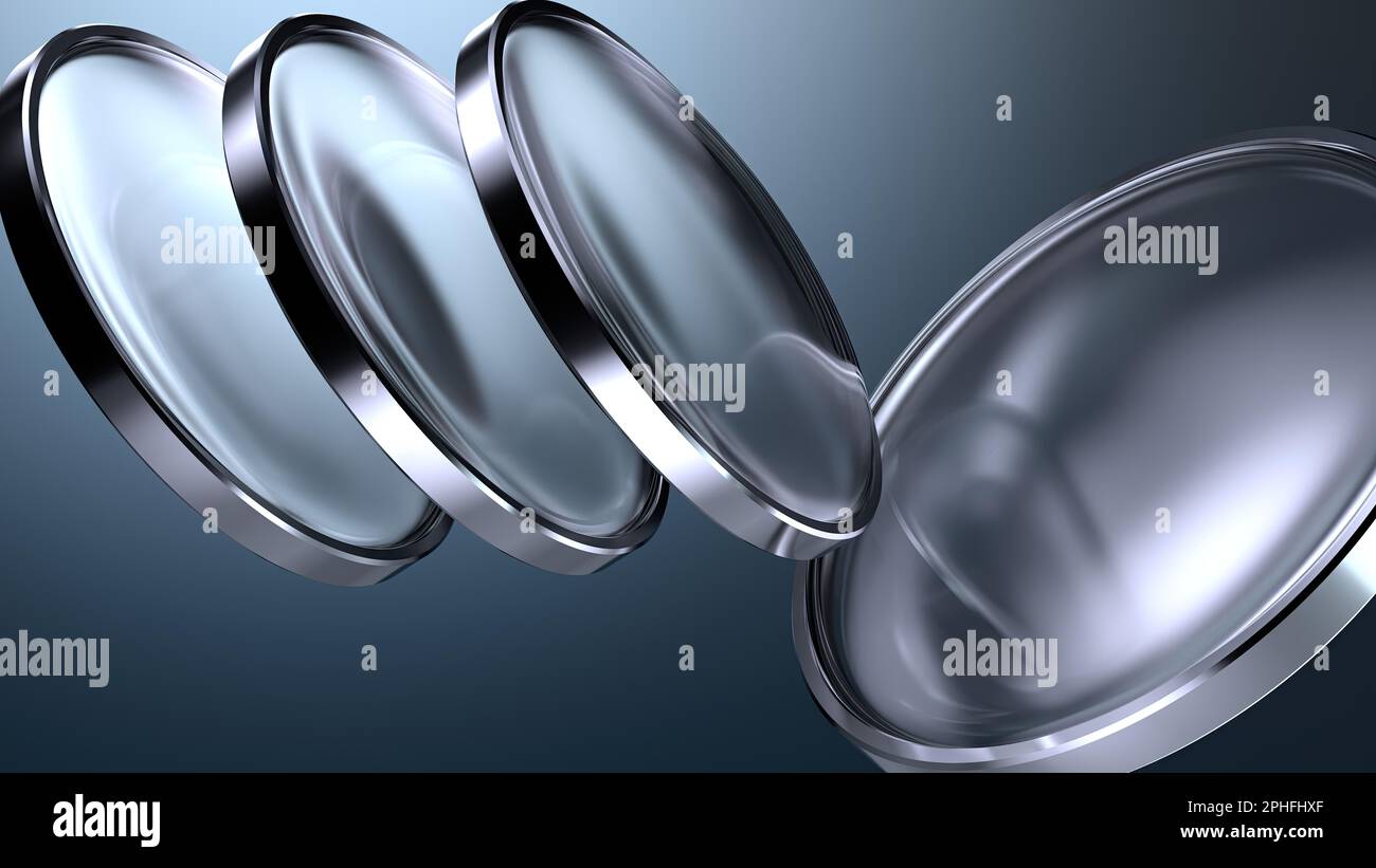transparent blue metal frame blurry lens orderly abstract delicate ...