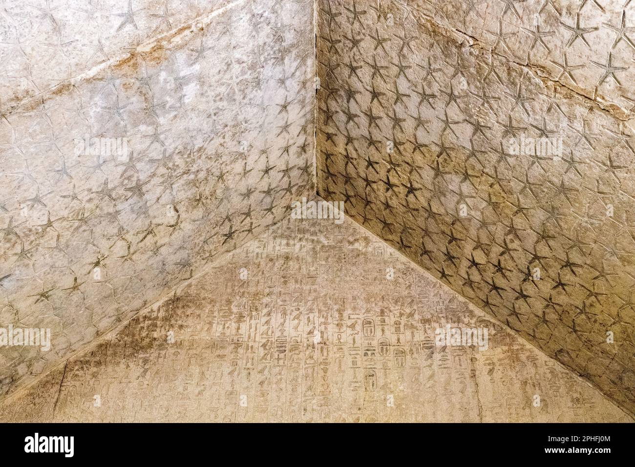 Authentic hieroglyphic inscriptions inside the underground burial ...