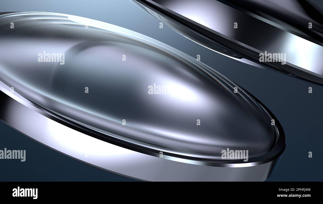 transparent blue Frosted lenses with expanded metal frame Abstract ...