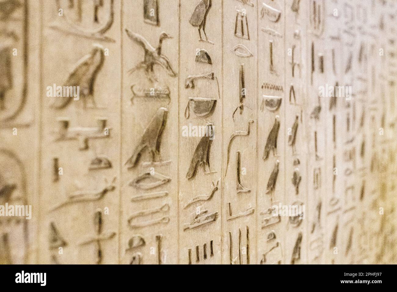 Authentic hieroglyphic inscriptions inside an underground burial ...