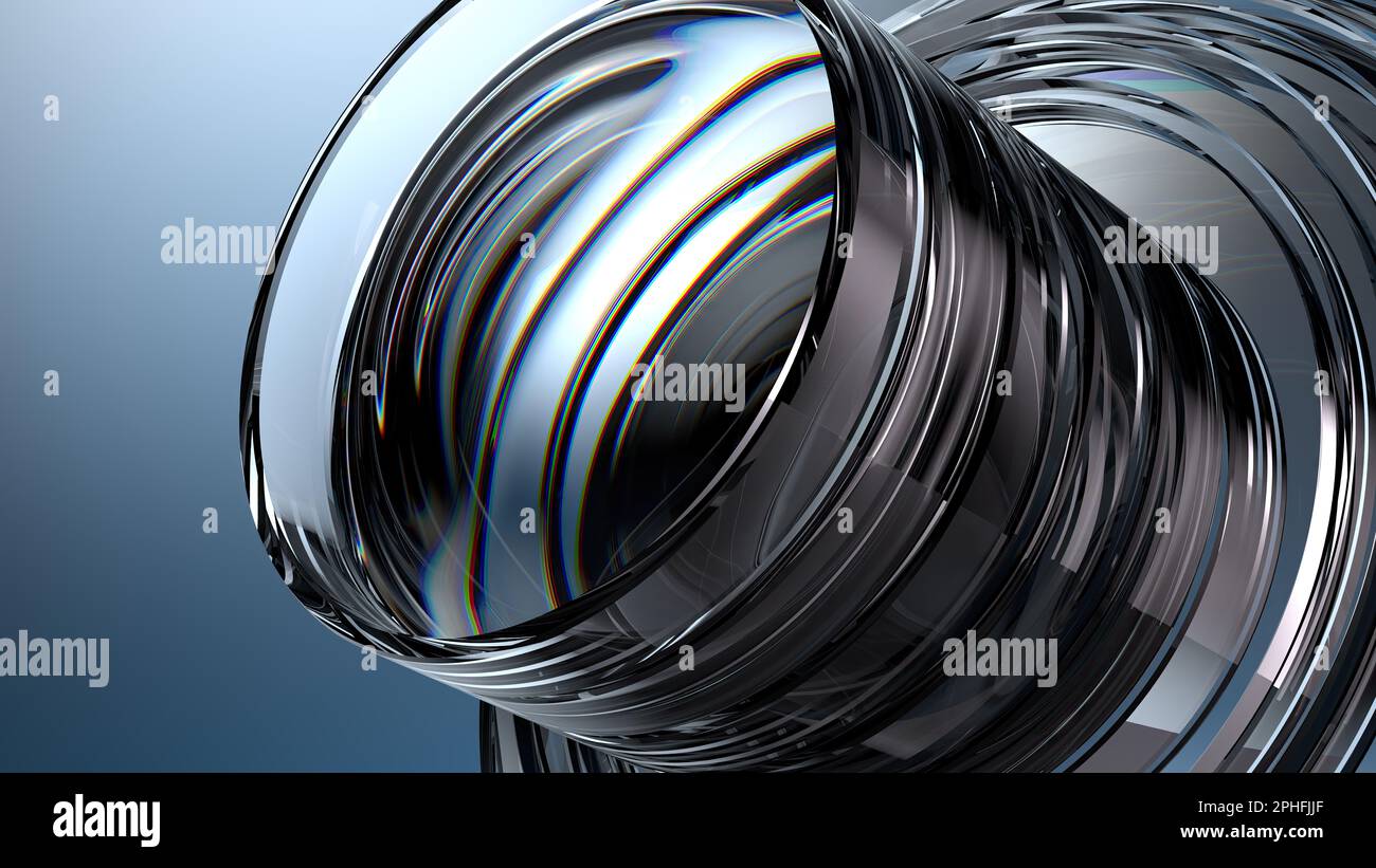 transparent blue Glassy camera lens Abstract delicate and atmospheric ...