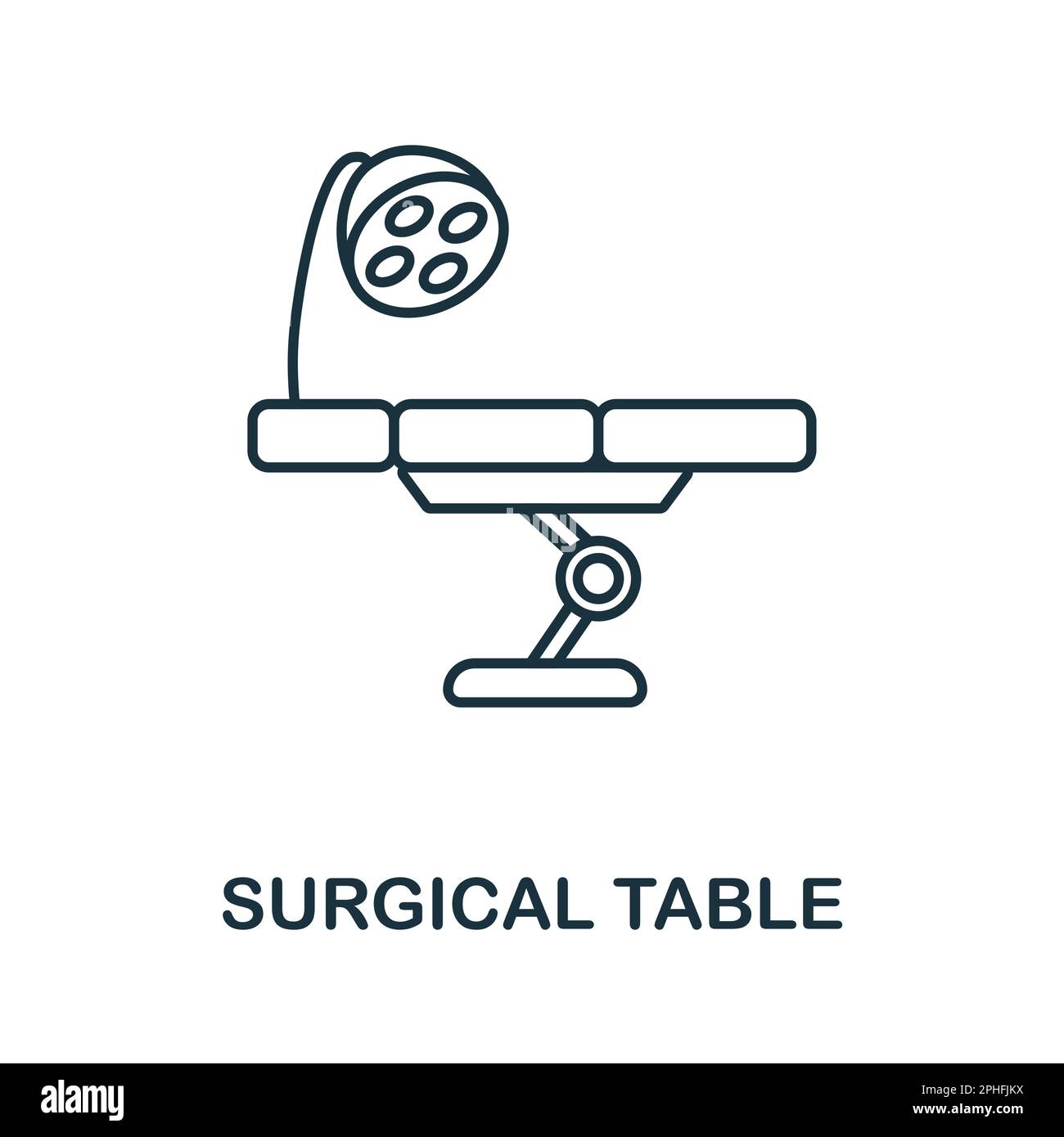 Surgical Table line icon. Element sign from transplantation collection. Flat Surgical Table ...