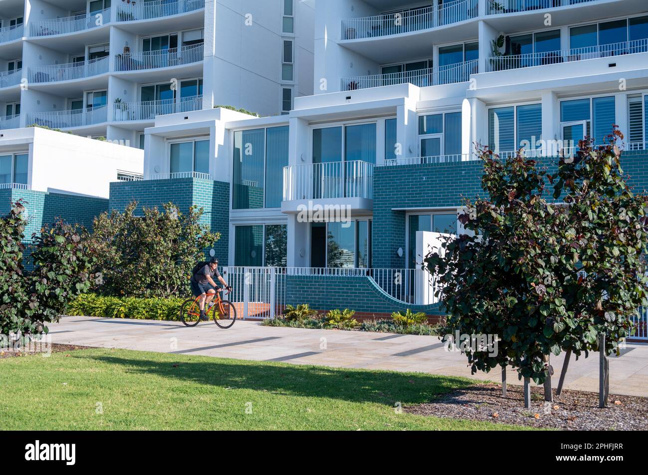 New waterfront developments line the shoreline at Honeysuckle ...