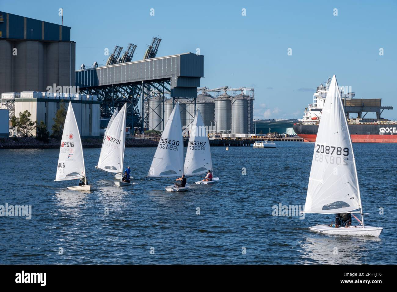 Yachts sail on The Hunter River as it makes it way through Newcastle ...