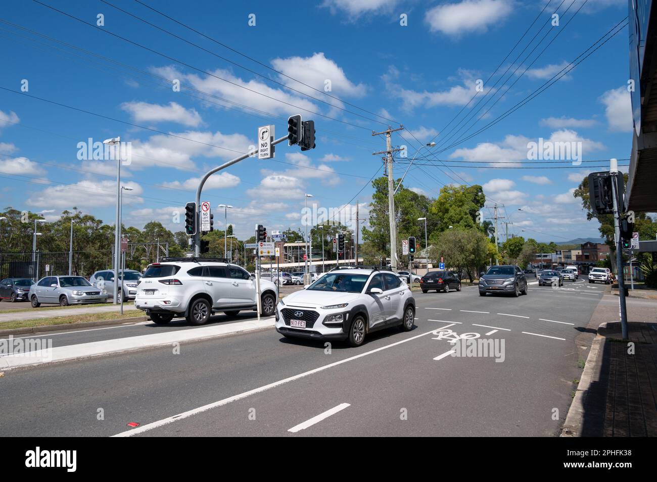 Street scene Dora Street, Morisset, New South Wales, NSW, Australia ...