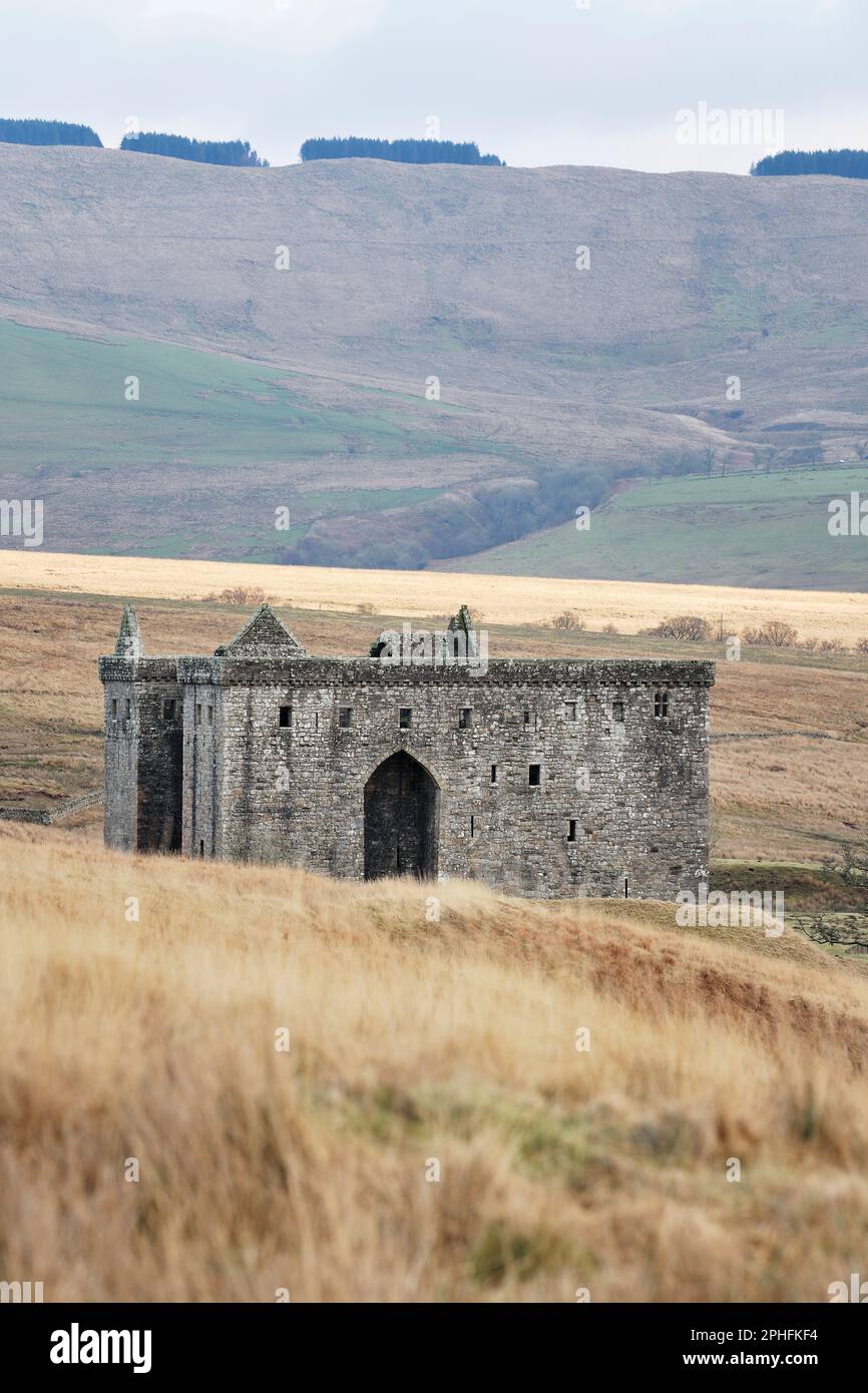 Hermitage Castle, a semi-ruined medieval castle dating back to the 1300 ...