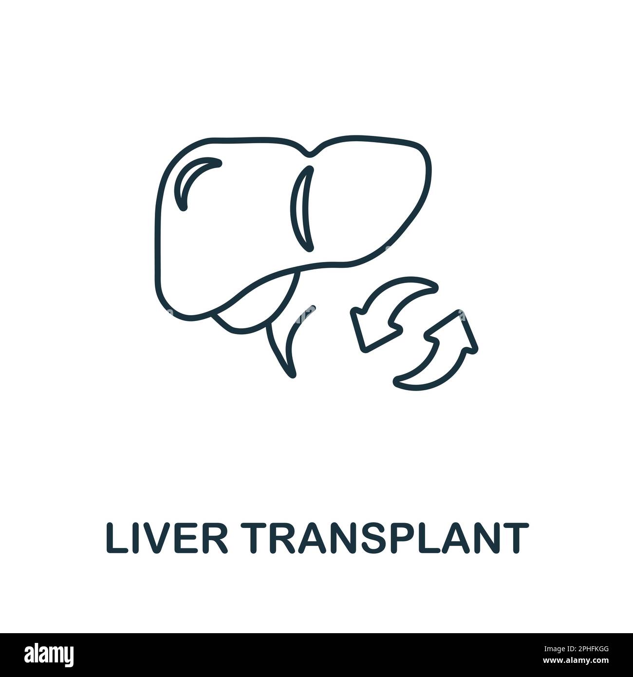 Liver Transplant line icon. Element sign from transplantation collection. Flat Liver Transplant ...