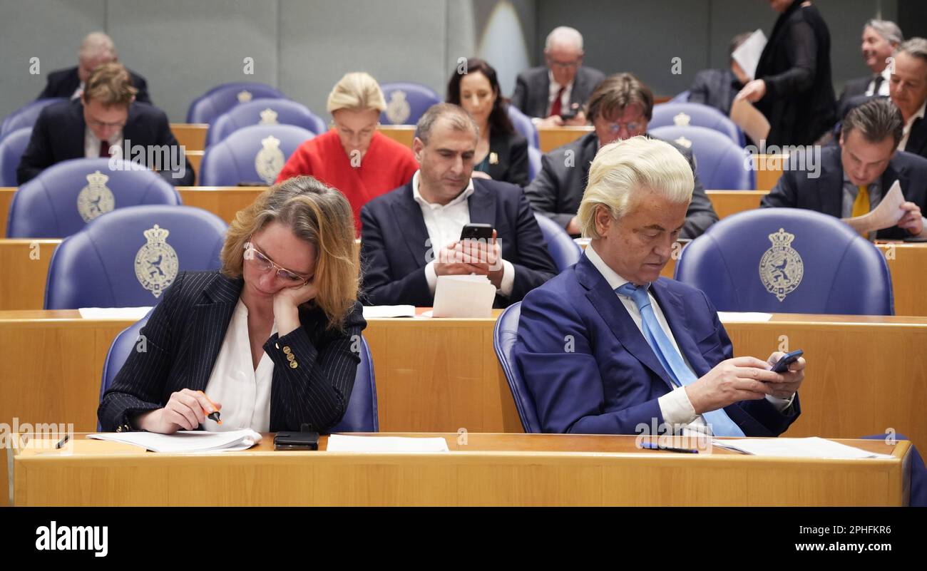 THE HAGUE - Fleur Agema and Geert Wilders (PVV) during the weekly ...