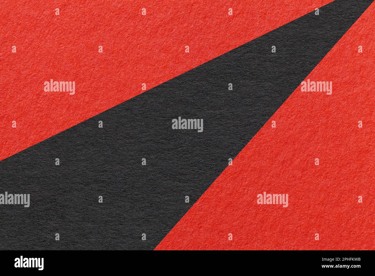 Texture of old craft red and black color paper background, macro ...